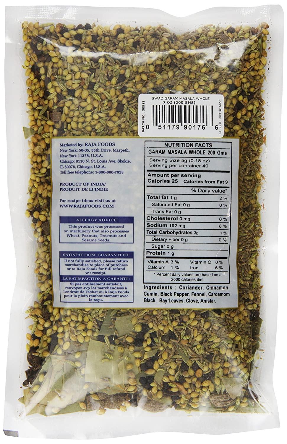 Swad Garam Masala Whole - 7 Ounce | Authentic Indian Spice Blend | Buy ...