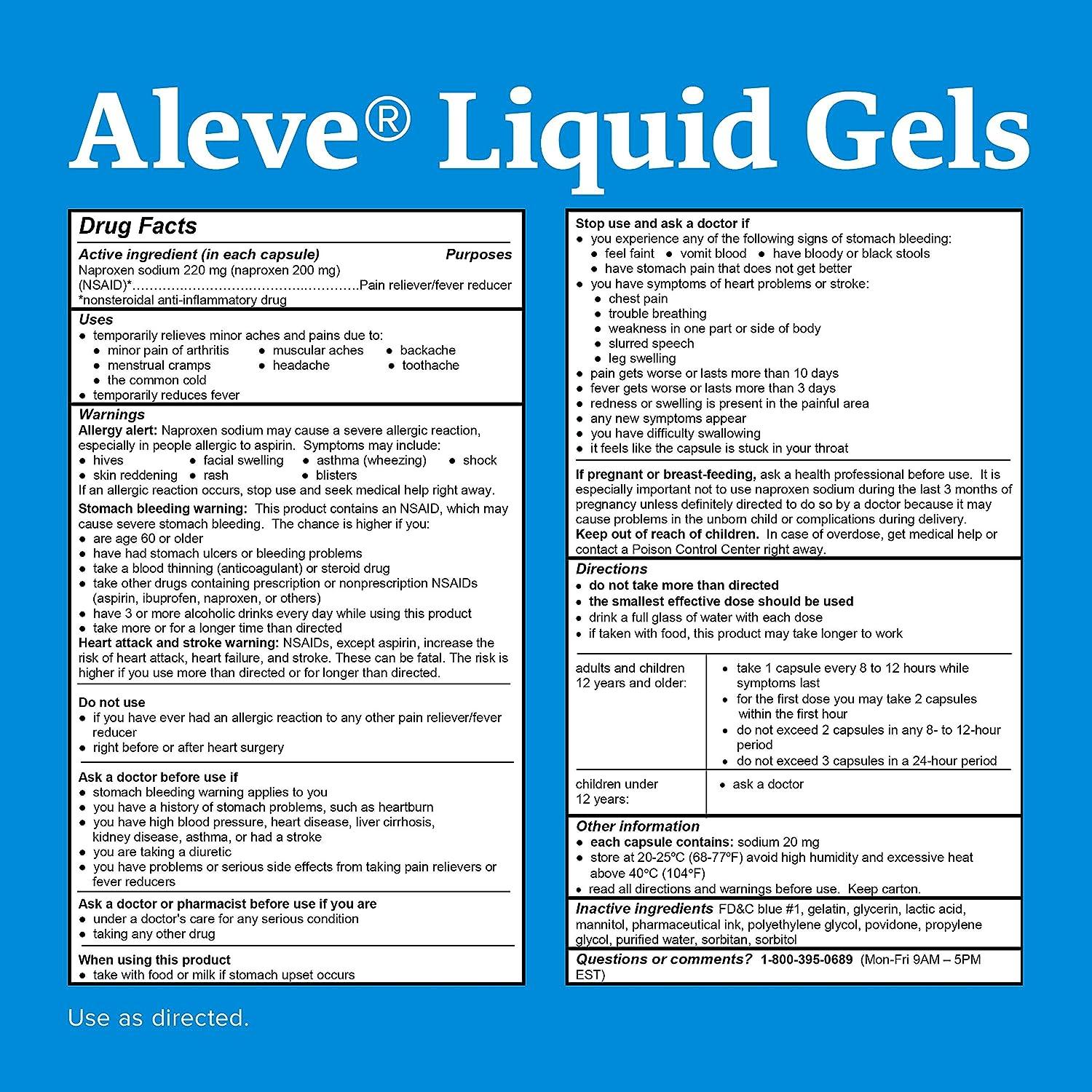 Aleve Liquid Gels Easy Open Arthritis Cap 80 Liquid Gels - Pack of 2