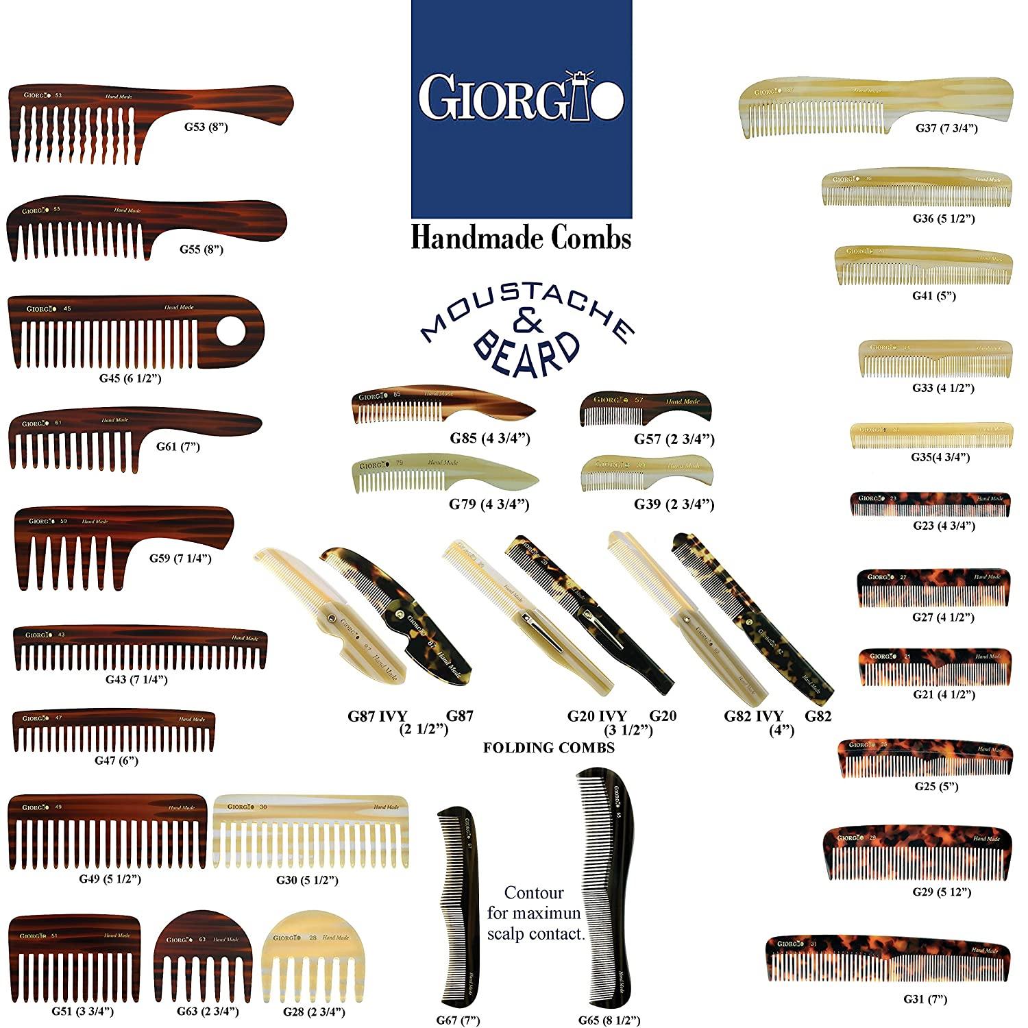 Giorgio G49 Large 5.75 Inch Hair Detangling Comb - Wide Teeth for Thick ...