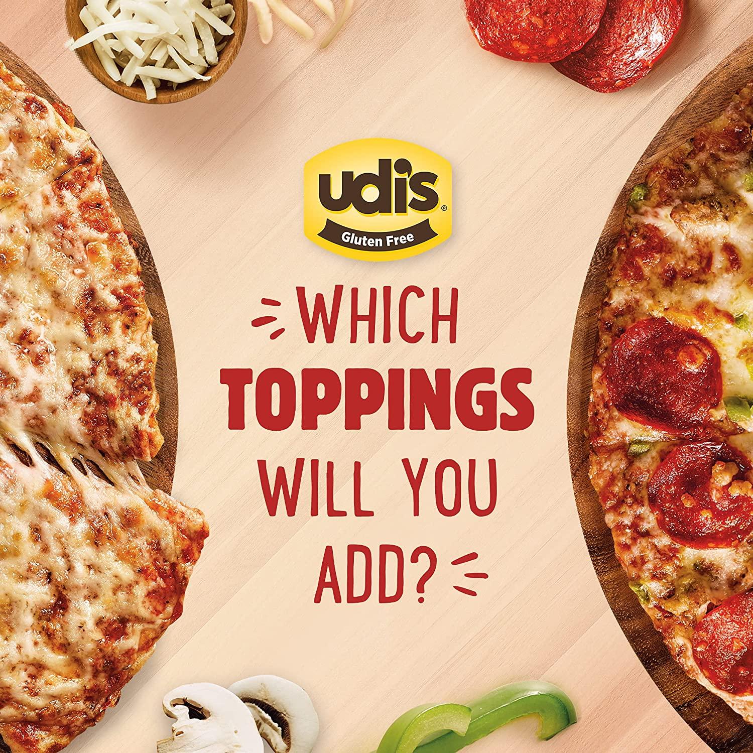 Udis Gluten-Free Two Cheese Pizza | Crispy Thin Crust | 8 oz Frozen ...