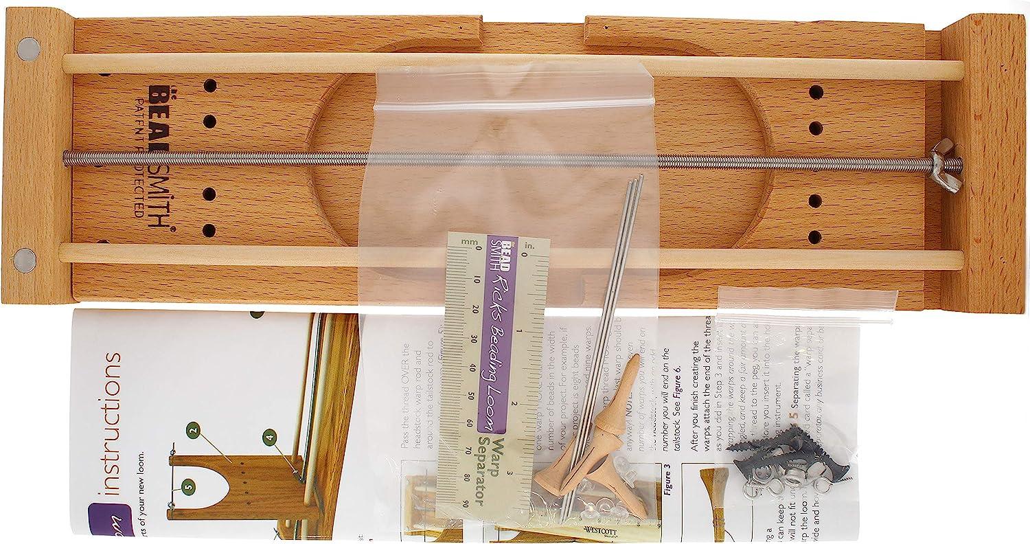 Beadsmith Rick's Beading Loom - Wooden Two-Warp Loom for Necklace and ...