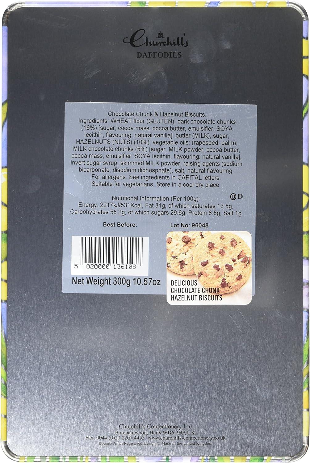 Churchill's Confectionery Daffodil's Tin Chocolate Chunk and Hazelnut ...