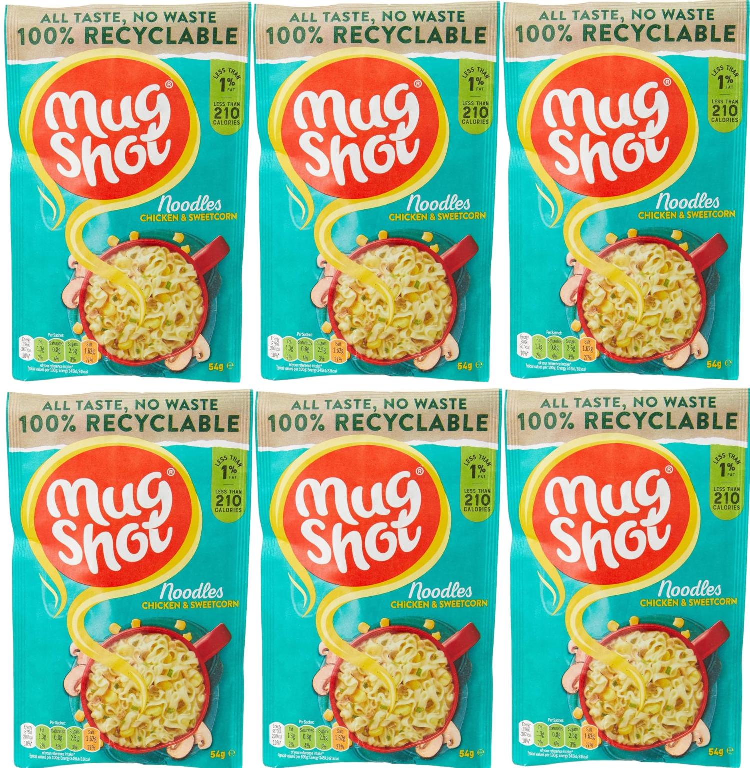 Mug Shot Chicken and Sweetcorn Noodles 54g 6 Pack | Buy Now with ...