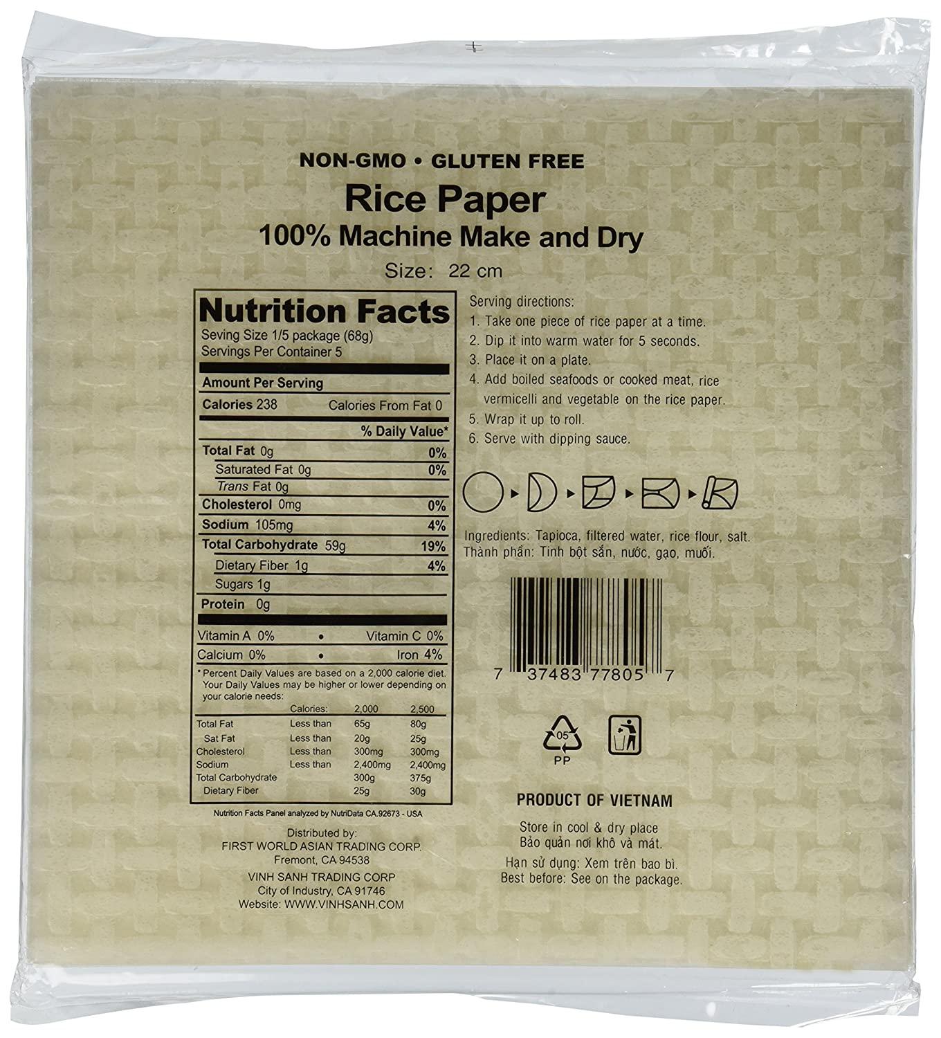 4 Packs Three Ladies Spring Roll Rice Paper Wrappers (Square 22cm ...