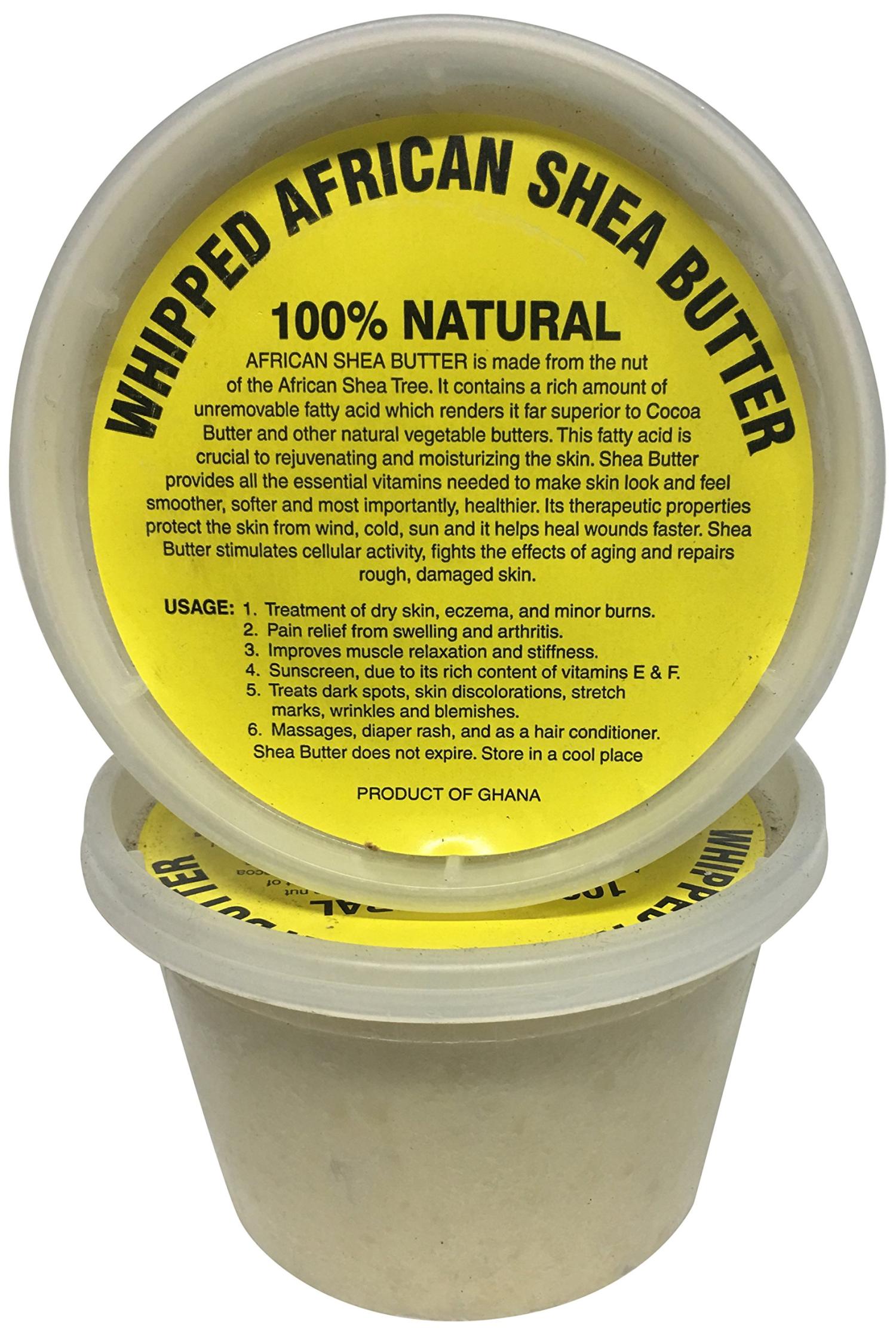 Afrikaimports Creamy White Whipped African Shea Butter 16 oz - 1 Pound ...