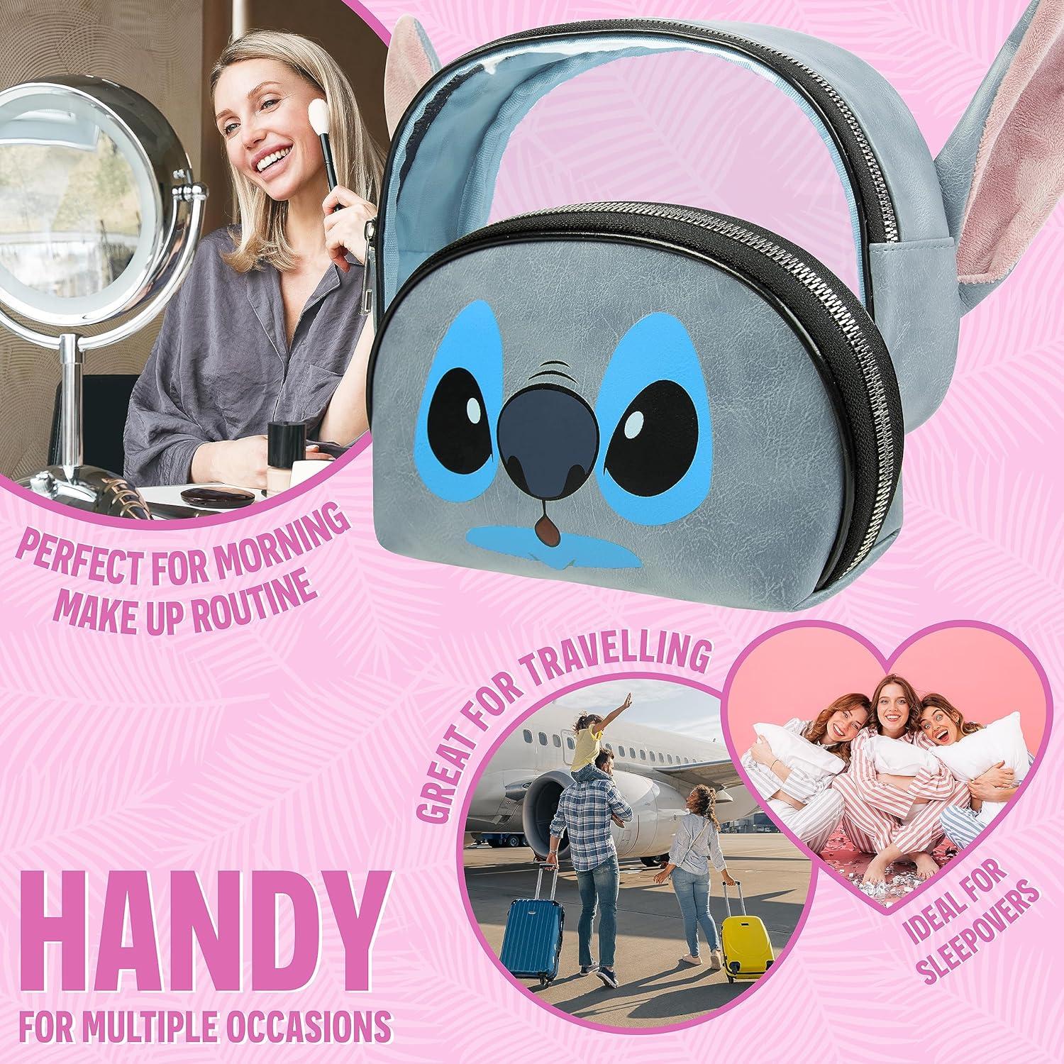 Disney Stitch Toiletry Bag Set - Travel Makeup Vanity Storage for Girls ...