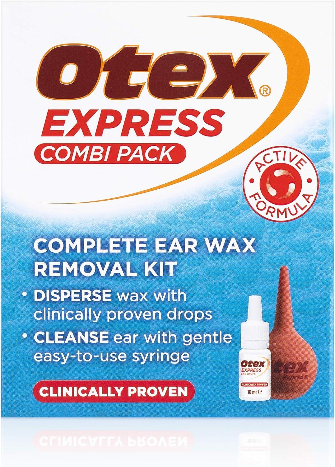 Otex Express Combi Pack Drops with Ear Syringe 10ml & Express Ear Drops ...