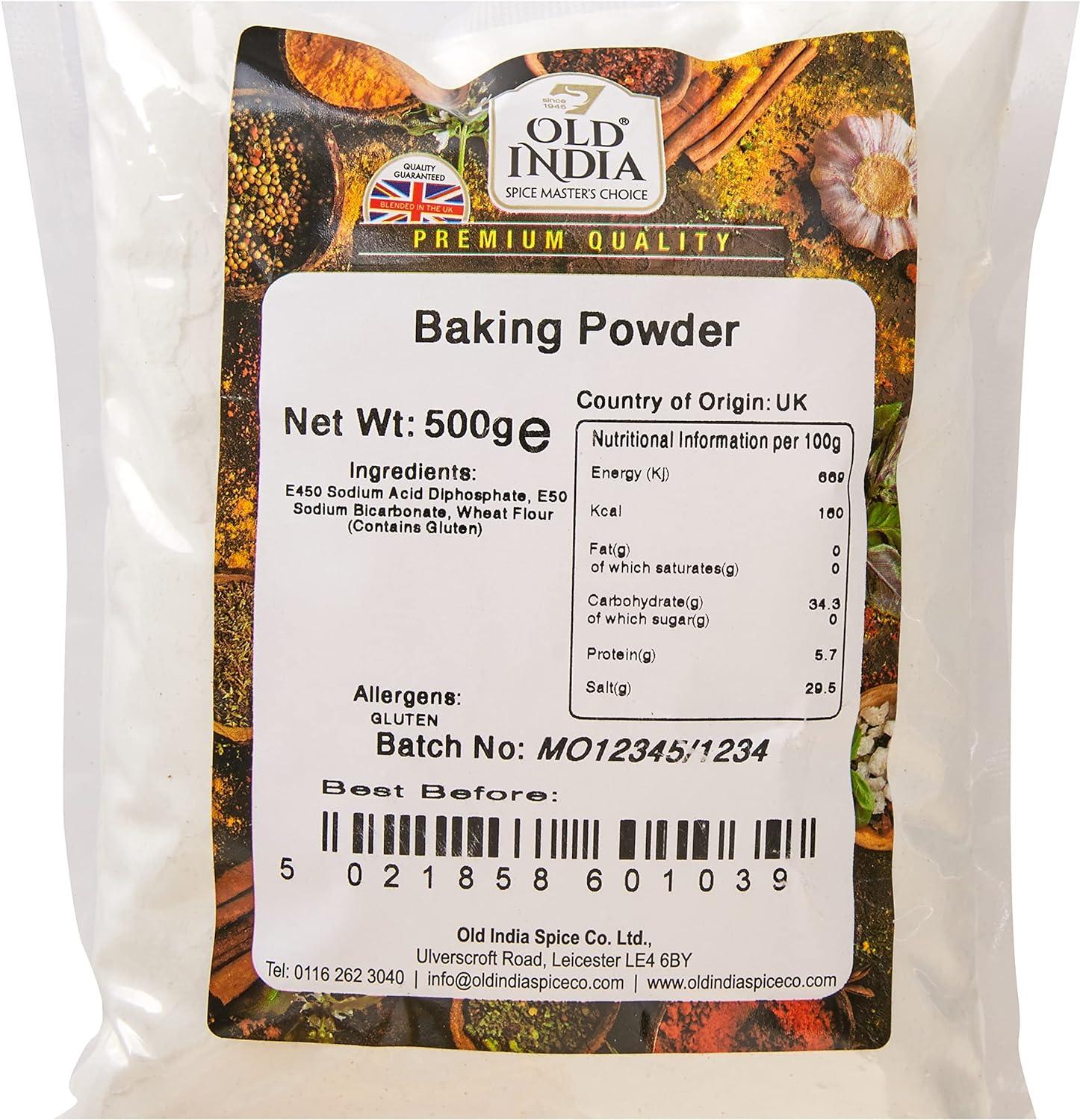 Old India Baking Powder 500g - High Quality Baking Essential (Pack of 1 ...