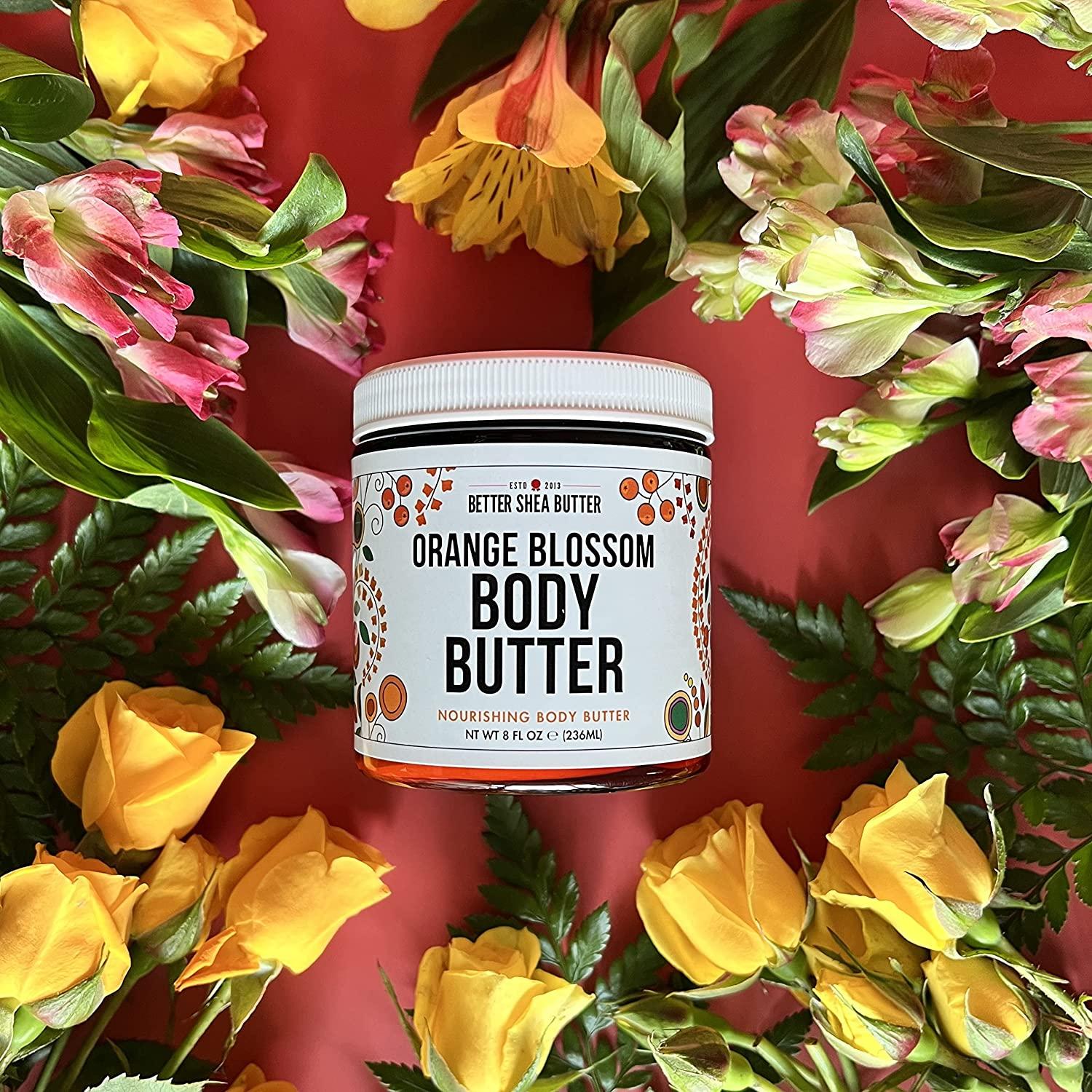 Organic Orange Blossom Body Butter - Hydrating Cream with Aloe Vera ...