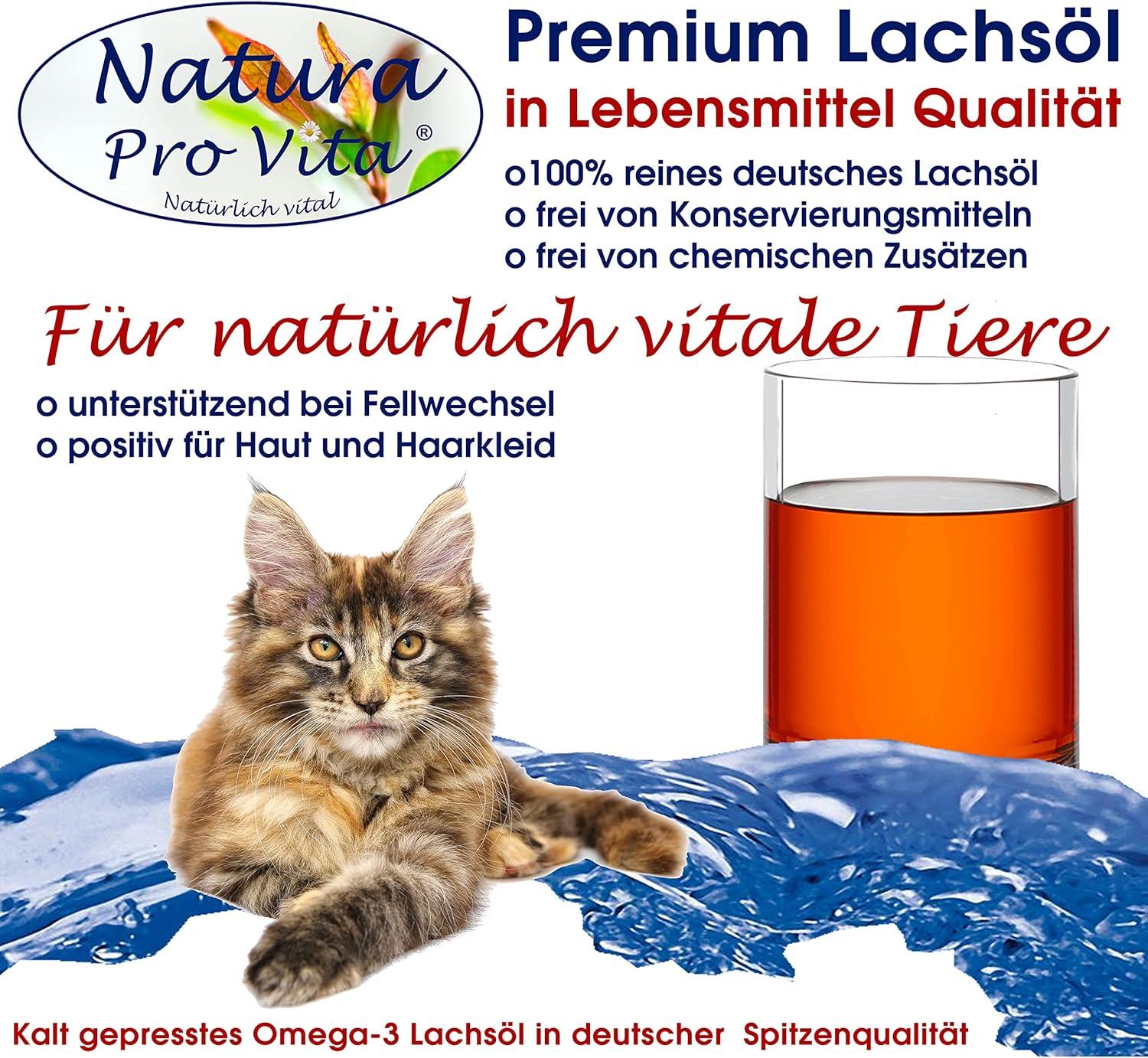 Premium Salmon Oil for Cats - Omega-3 Cold-Pressed Fish Oil - 500ml ...