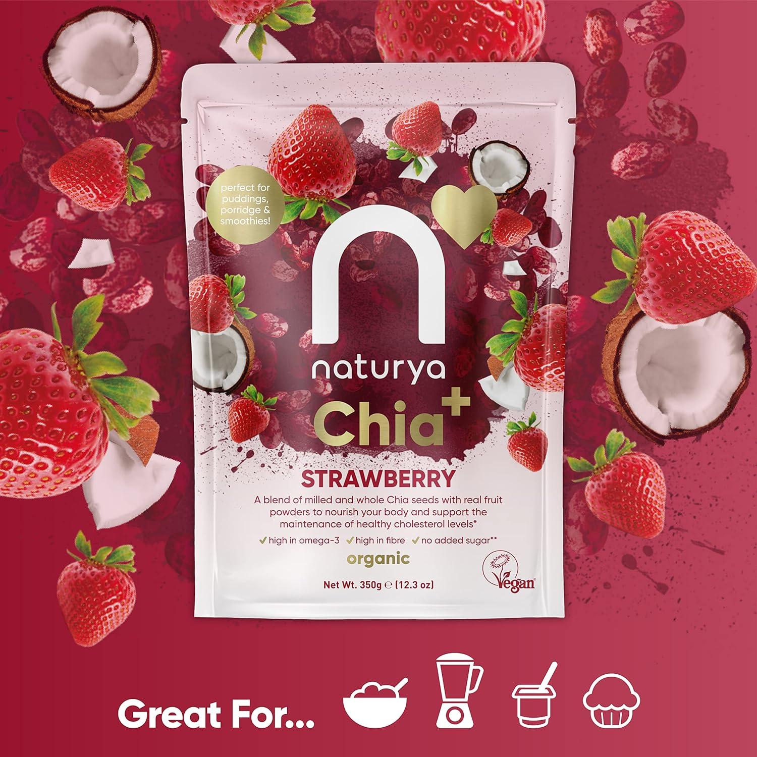 Naturya Chia+ Strawberry Milled Chia Seed Blend 350g - Superfood Boost ...