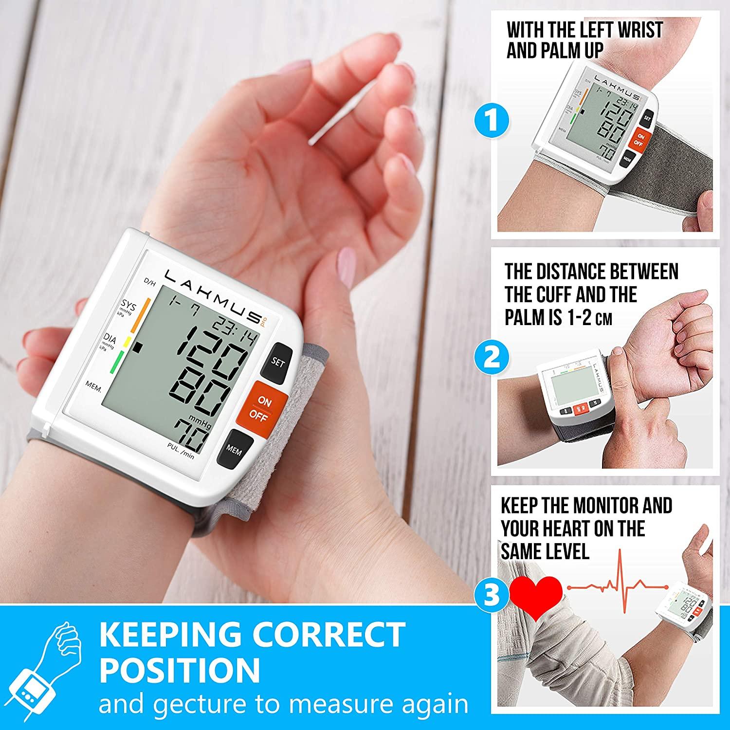 Digital Wrist Blood Pressure Monitor - Fully Automatic with Large LCD ...