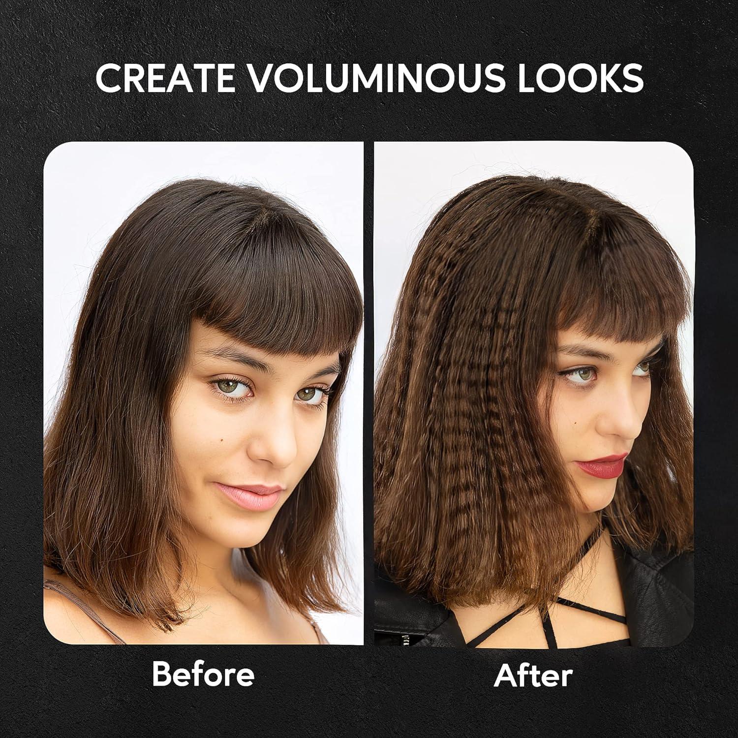 Terviiix 24K Titanium Wide Hair Crimper Crimping Iron for Hair Crimper Hair Iron for Textured ...