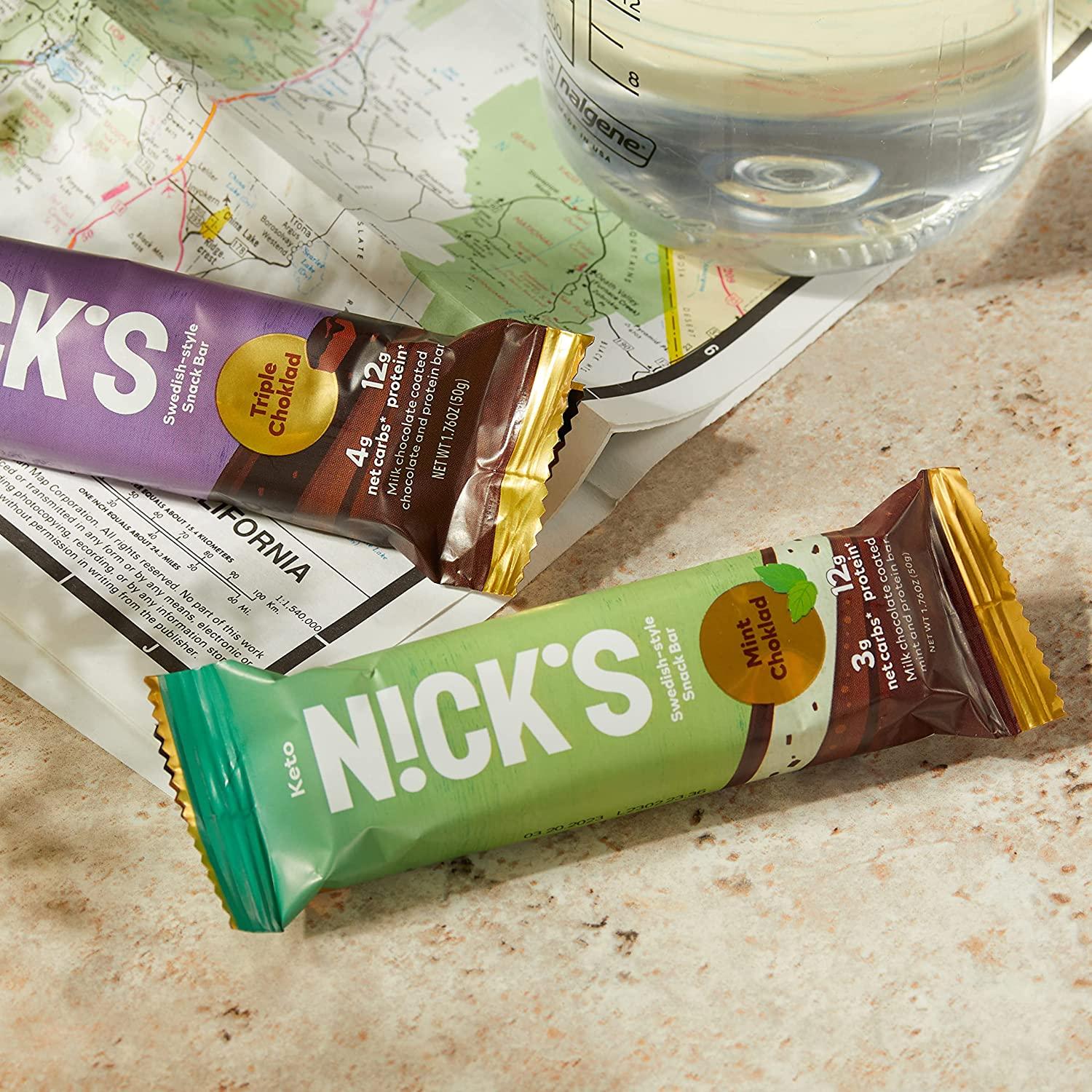 N!CK’S Keto Snack Bar, Triple Chocolate, Low Net Carbs, High Protein ...