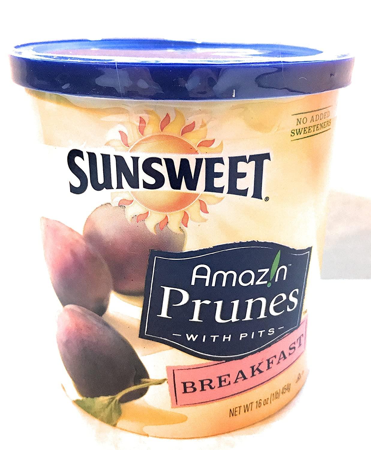 Sunsweet Amazin Prunes With Pits 16 oz Container - 1lb Pack - Breakfast ...