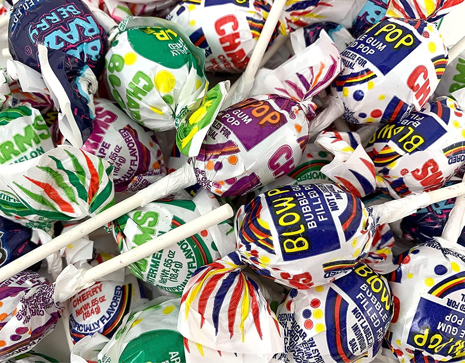 CrazyOutlet Charms Blow Pops Hard Candy Lollipops - Assorted Fruit ...