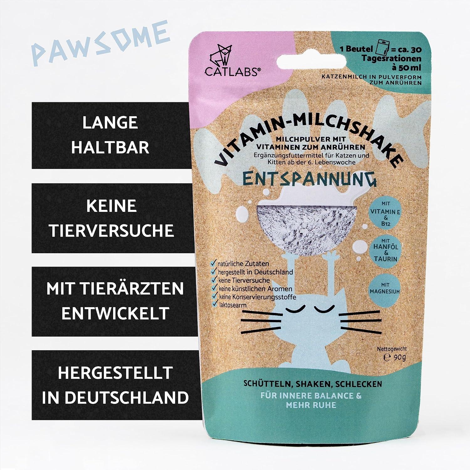 Catlabs Relaxation Milk Shake for Cats | 30 Portions of Vitamin ...