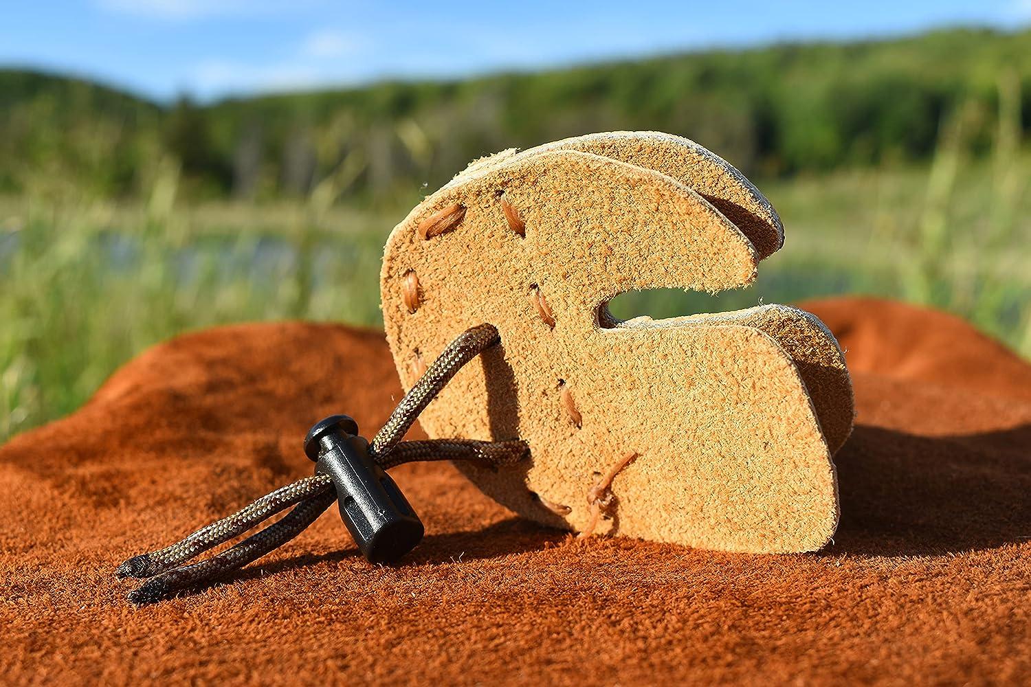 Standing Wolf Traditional Moose Leather Finger Tab for Archery ...