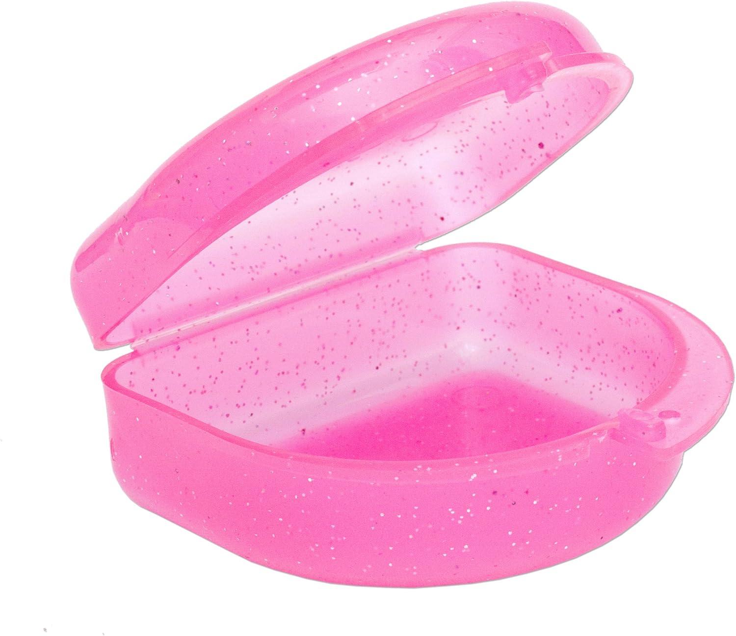 2-Pack Glitter Pink & Purple Mouth Protection Boxes for Braces Sports ...