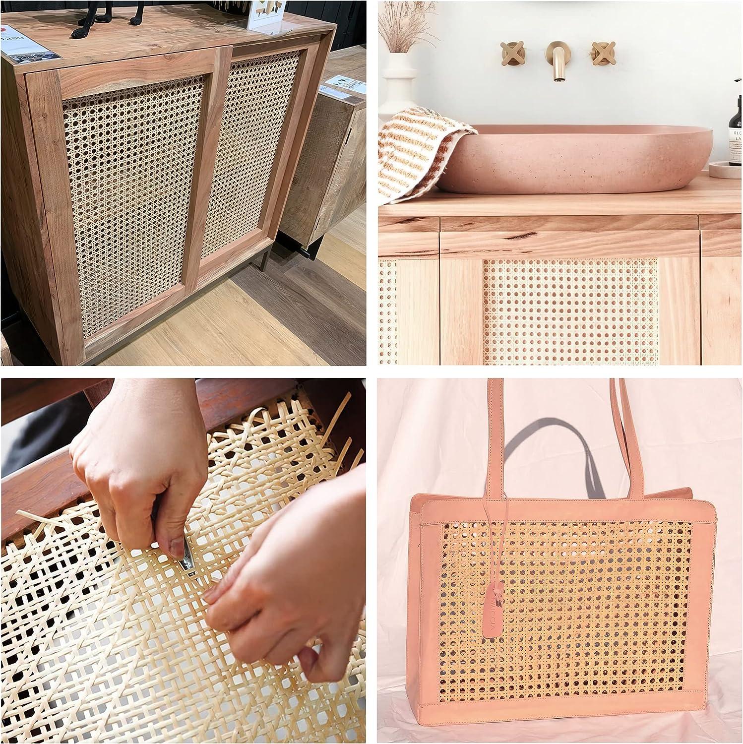 20W Cane Webbing 5ft Roll for Caning Projects - Natural Rattan Sheets ...