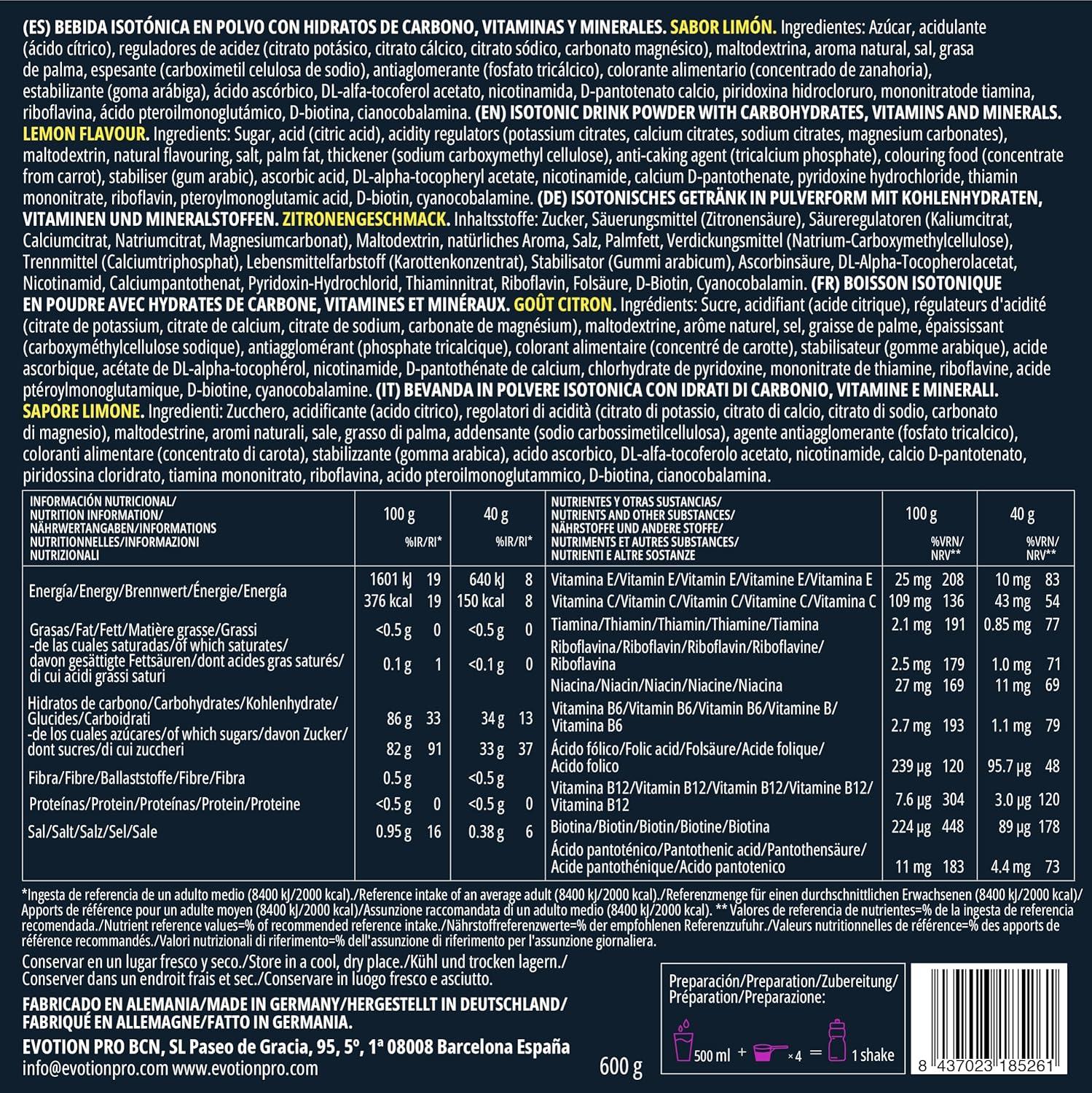 Evotion Pro Isotonic Beverage Powder 600g - Electrolyte Sports Drink ...