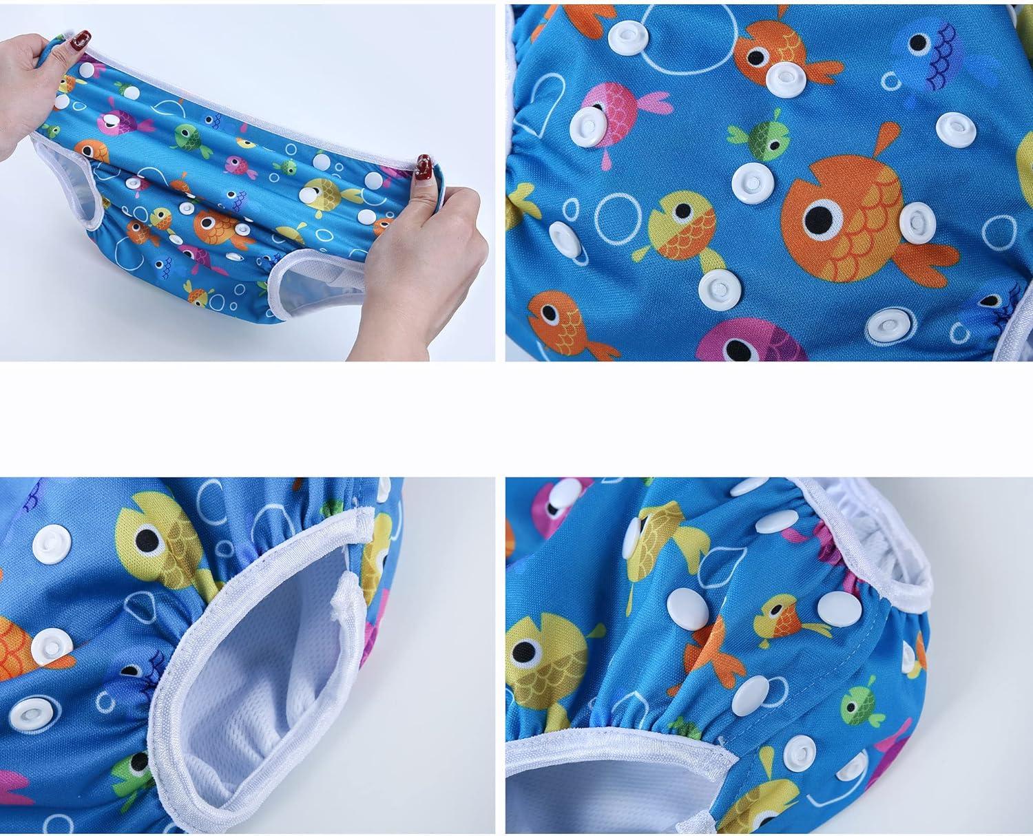 Codkkre Reusable Swimming Diapers for Baby Girls | Adjustable 3-Pack (0 ...