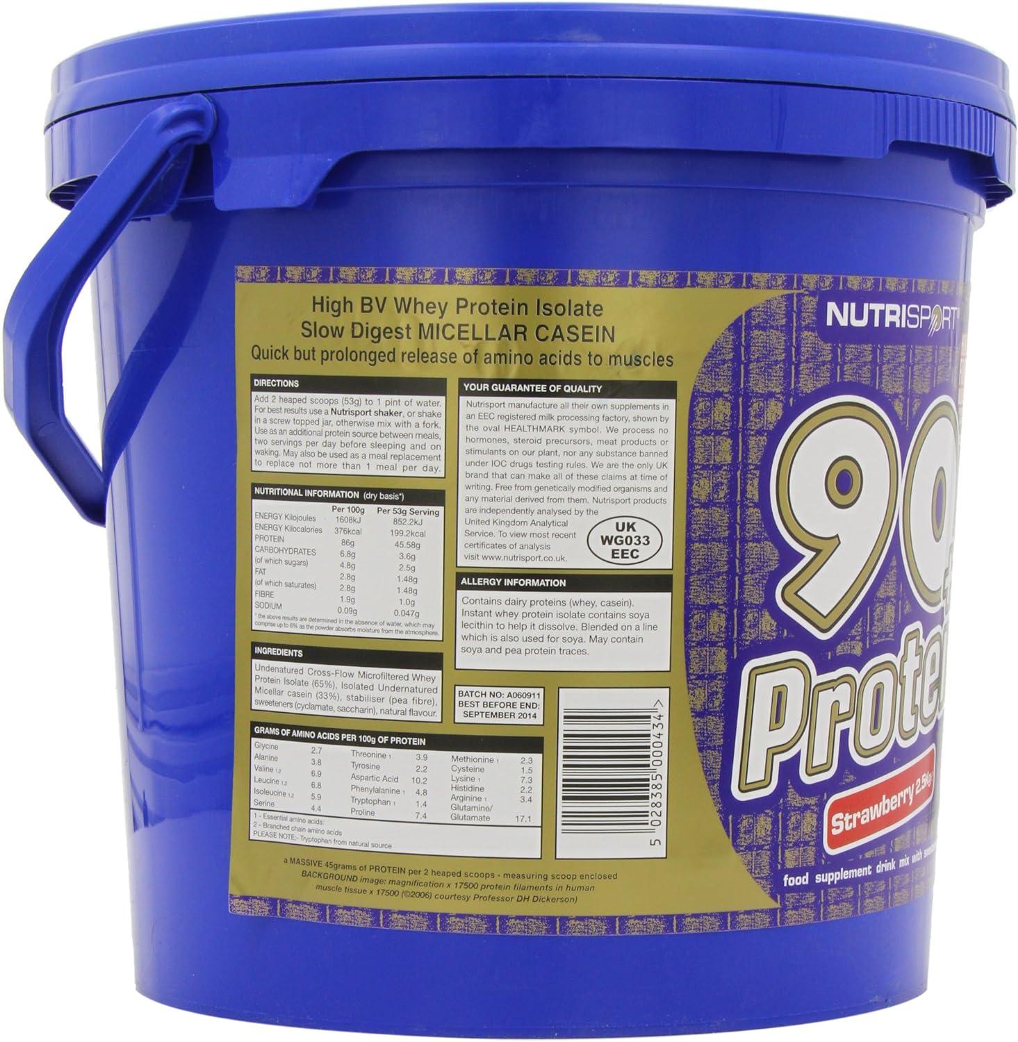 Nutrisport 90+ Protein Strawberry Powder 2.5Kg - High-Quality Protein ...