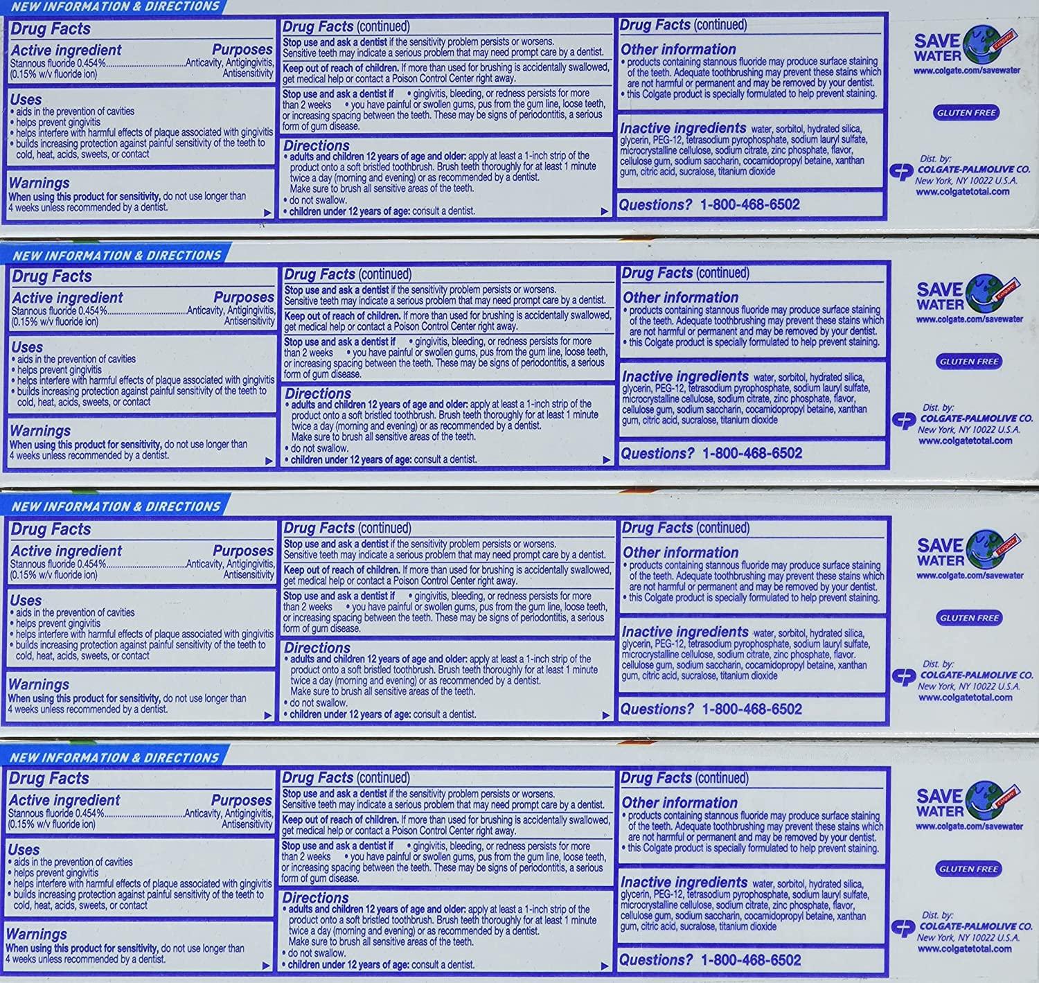 Colgate Total Whitening Clean Mint Toothpaste 4.8oz (Pack of 4 ...