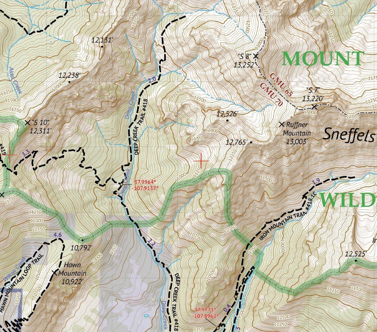 Lizard Head - Mount Sneffels Wilderness Topographic Hiking Map by ...