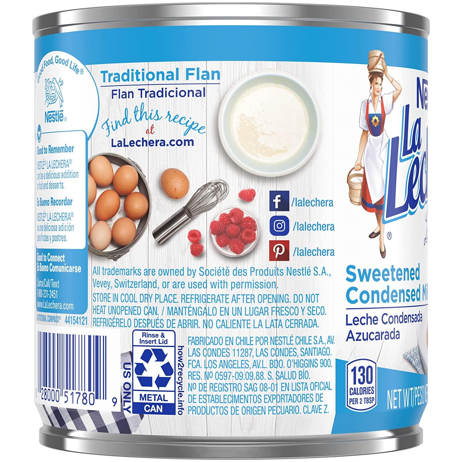 La Lechera Sweetened Condensed Milk 14 oz. Can - Rich and Creamy Dairy ...