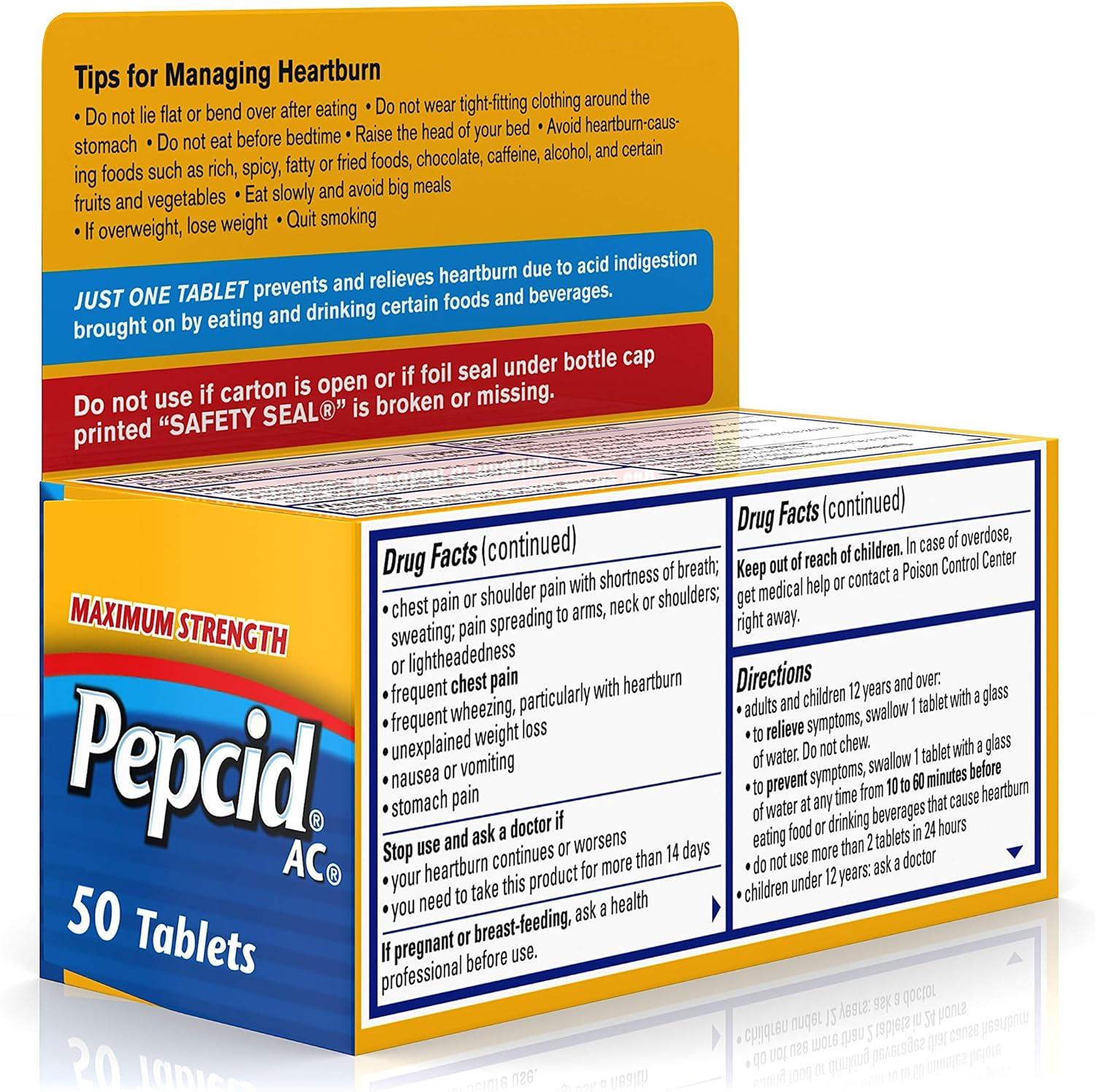 Pepcid AC Tablets 50 ea - Maximum Strength Acid Reducer