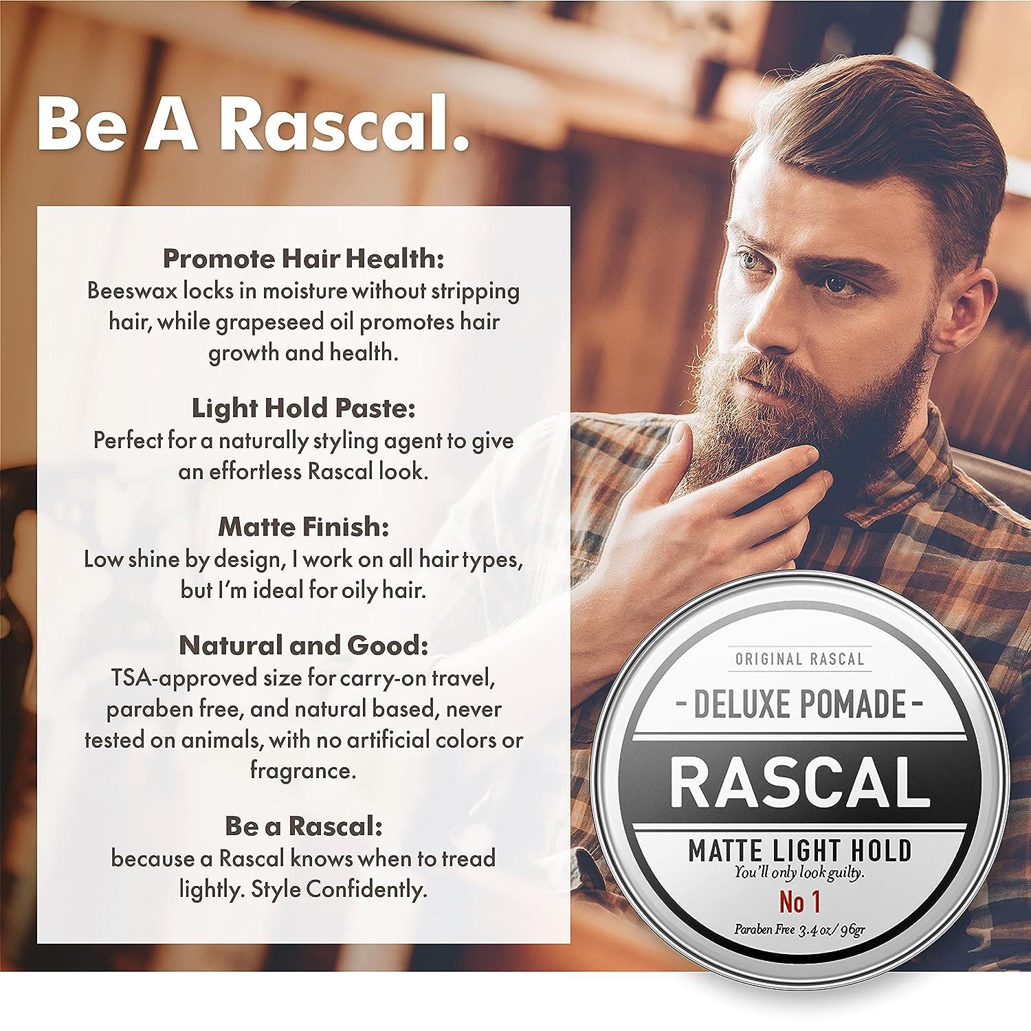 Rascal Deluxe Pomade No 1 - Matte Low Shine Light Hold Paste with ...