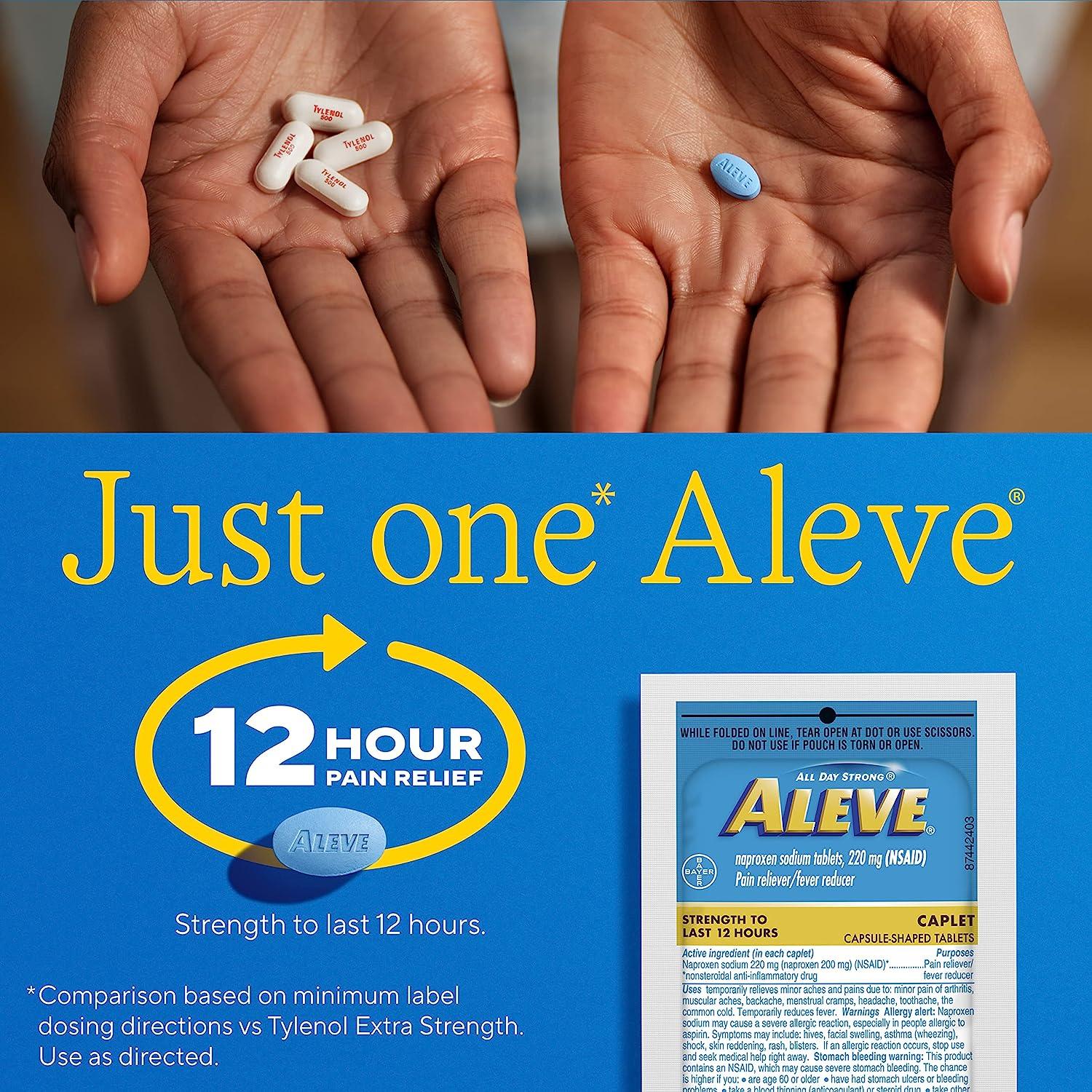 Aleve On The Go Pain Relief Sachet Dispenser - 60 Individual Pouches ...