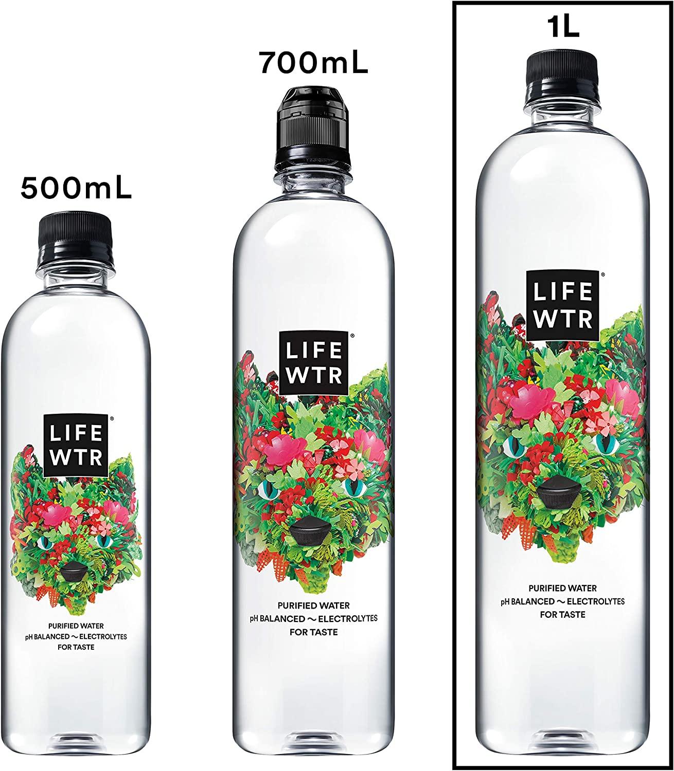 LIFEWTR Premium Purified Water 1L (12 Pack) - pH Balanced with ...