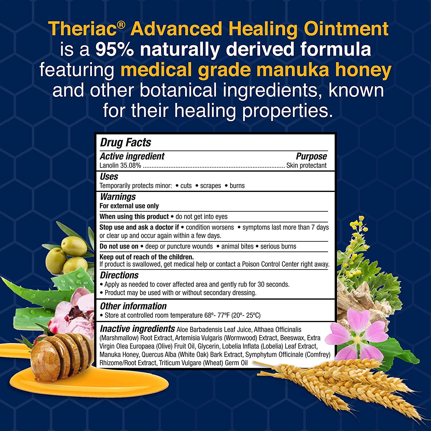 Theriac Manuka Honey Healing Ointment - Natural 50% Faster Healing for ...