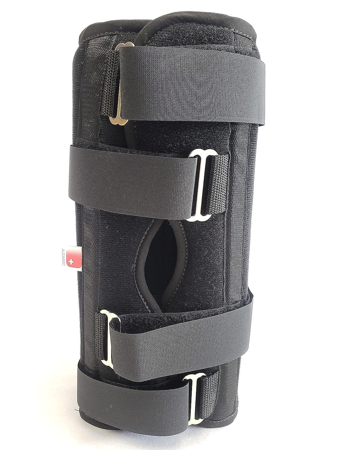 Azmec Straight Leg Brace Tri-Panel Orthopedic Knee Immobilizer 12 ...