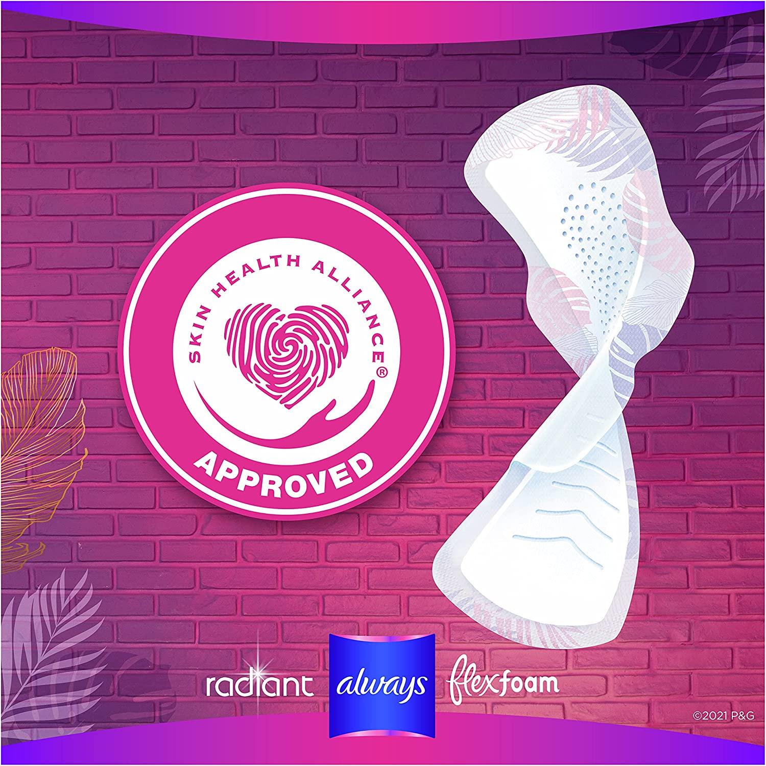 Always Radiant Feminine Pads Size 1 Regular Absorbency Multipack - 90 ...