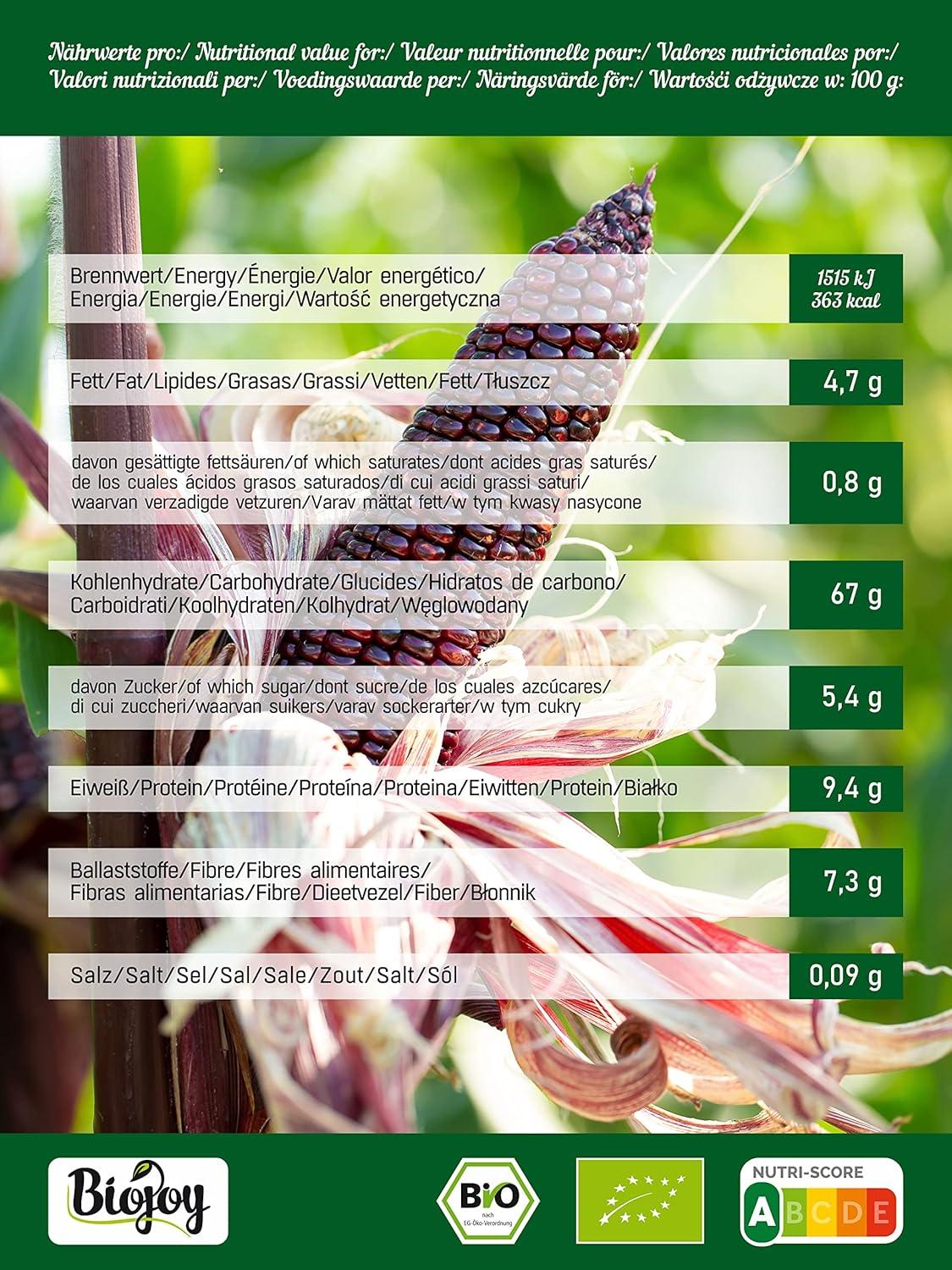 Biojoy Organic Ruby Red Popcorn (1 kg) - Unsweetened Unsalted Cinema ...