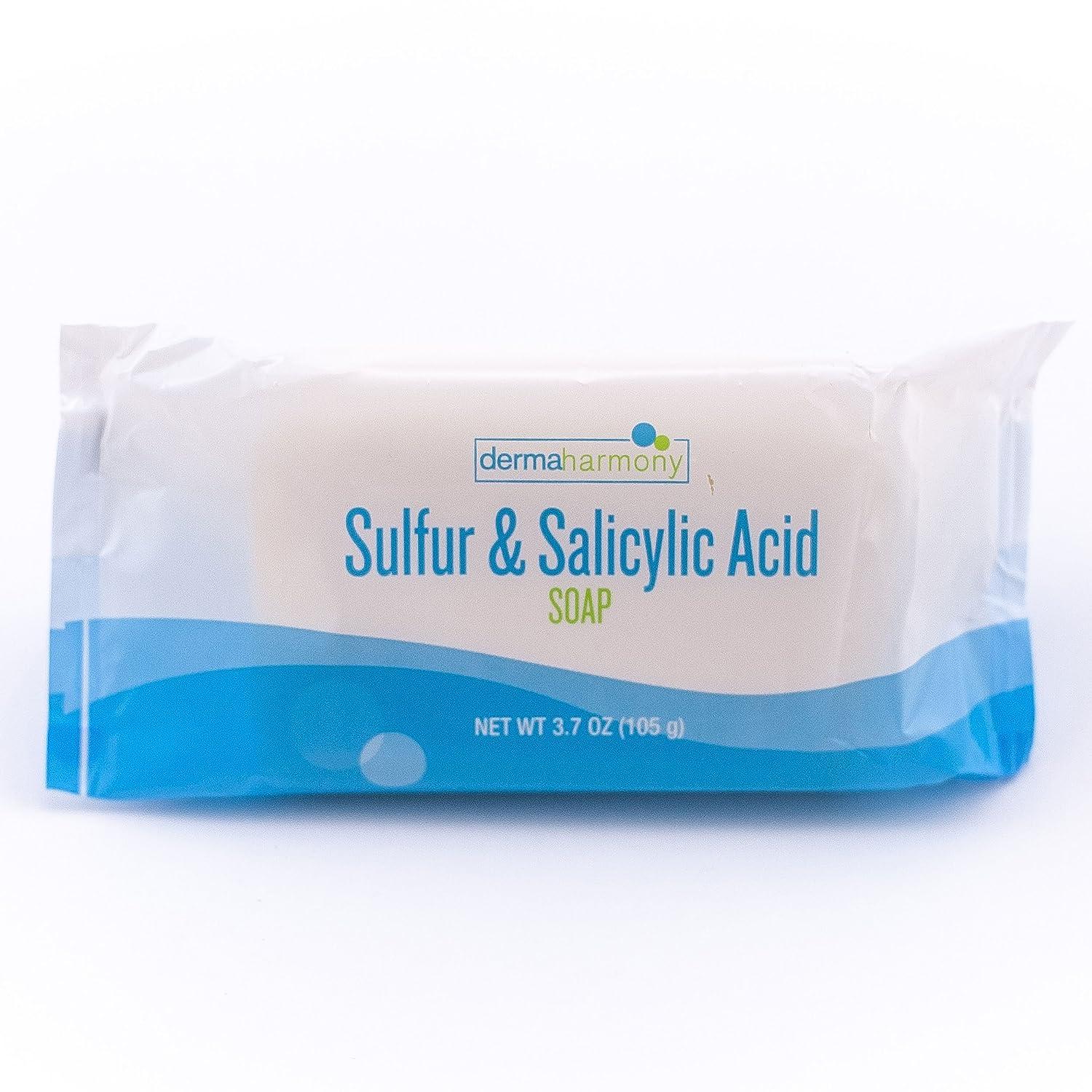 Dermaharmony Sulfur & Salicylic Acid Bar Soap 3.7 oz (5 Bars) - Gentle ...