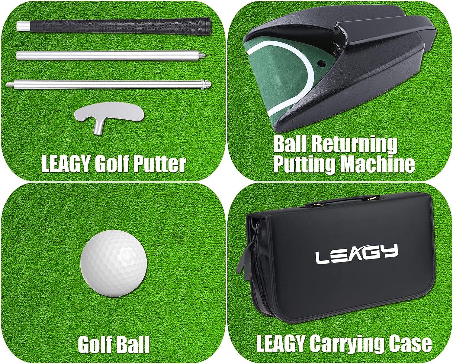 LEAGY Portable Golf Putter Set with Case - Indoor/Outdoor Putting ...