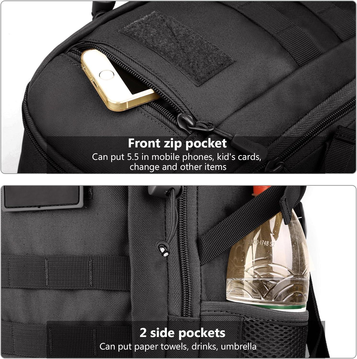 ArcEnCiel 12L Mini Tactical Backpack Military MOLLE Daypack - Black ...