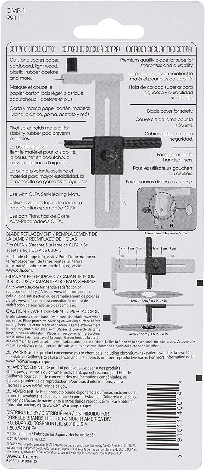 OLFA Compass Circle Cutter (CMP-1) - Adjustable Compass Style Rotary ...