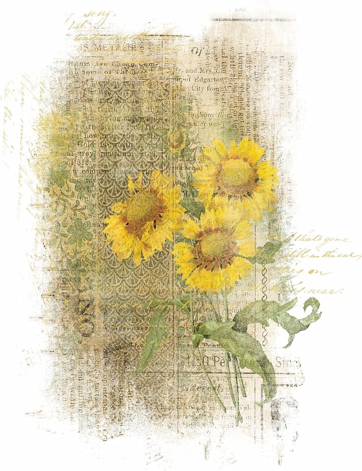 Flower Overlay Rice Paper - 8x10.5 inch, 6 Different Printed Images ...