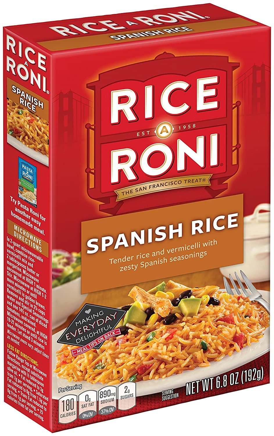 Rice-A-Roni Spanish Rice 6.8 oz (Pack of 12) - Authentic Spanish ...