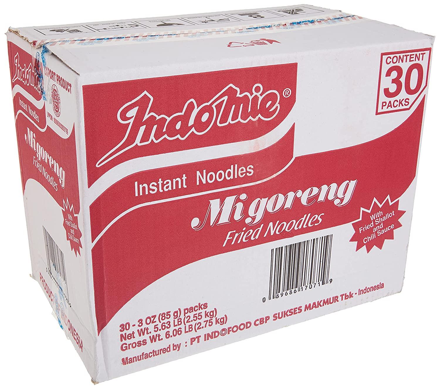 Indomie Mi Goreng Instant Stir Fry Noodles 30-Pack - Halal Certified ...