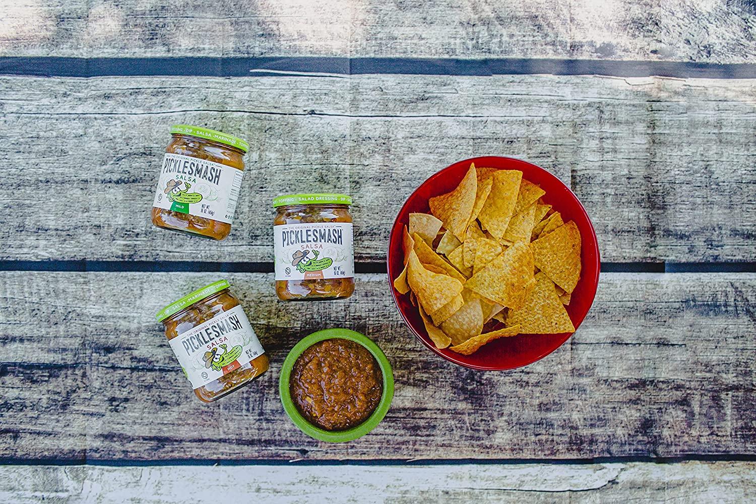 PickleSmash Pickle Salsa Sampler - 1lb 3 Pack - Sugar Free, Gluten Free ...