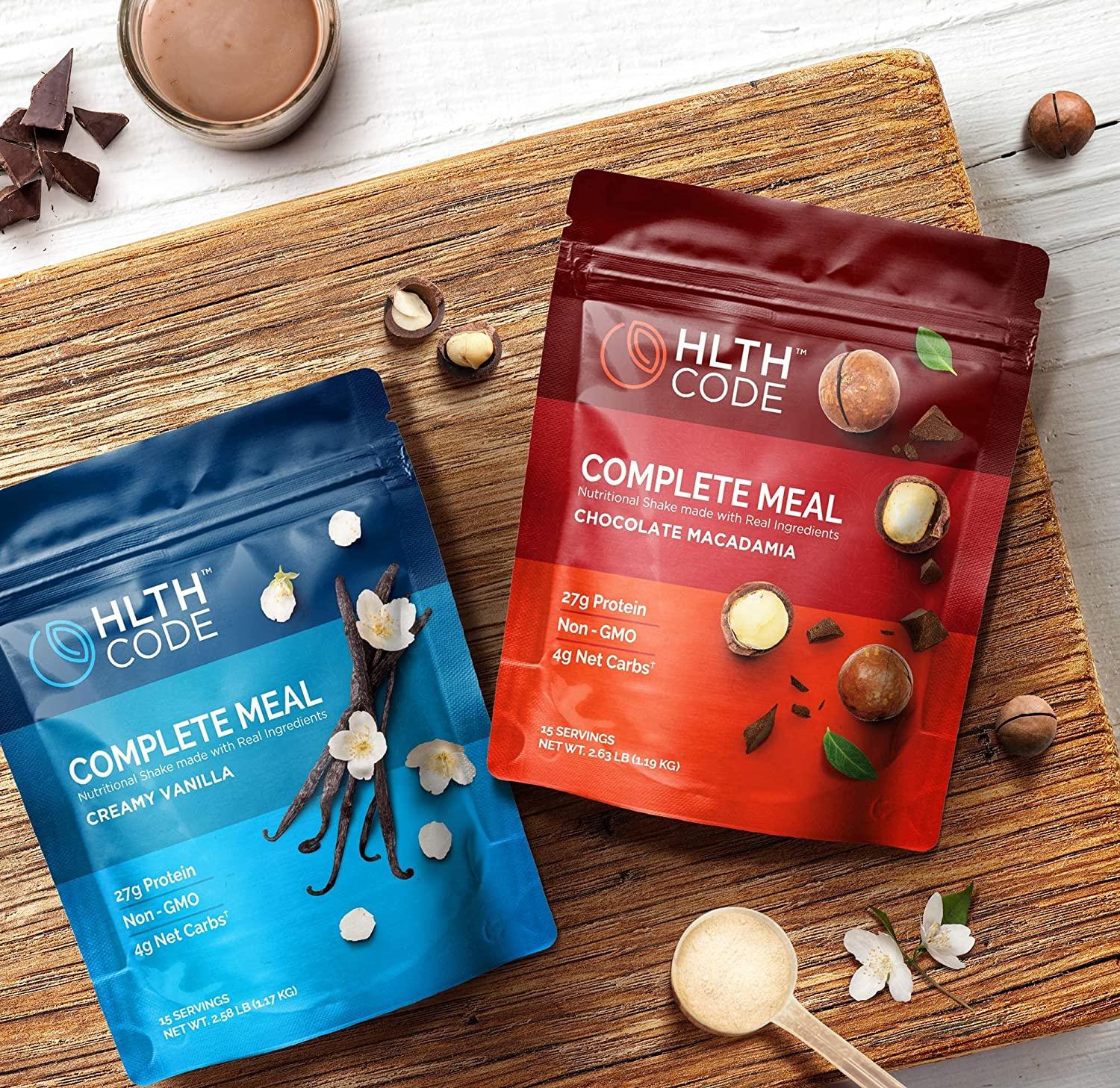 HLTH Code High Protein Chocolate Macadamia Meal Replacement Powder - 15 ...
