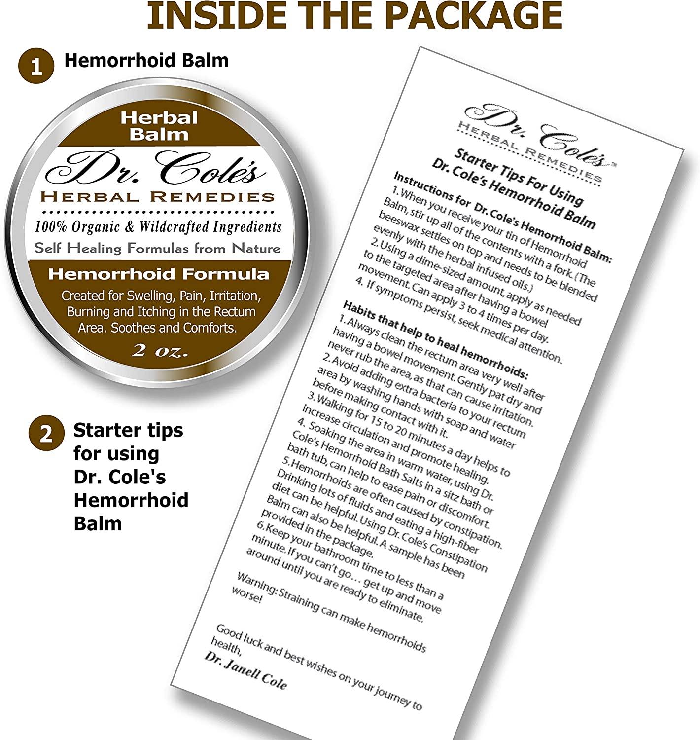 Dr. Cole's Organic Herbal Hemorrhoid Treatment Ointment - Natural ...