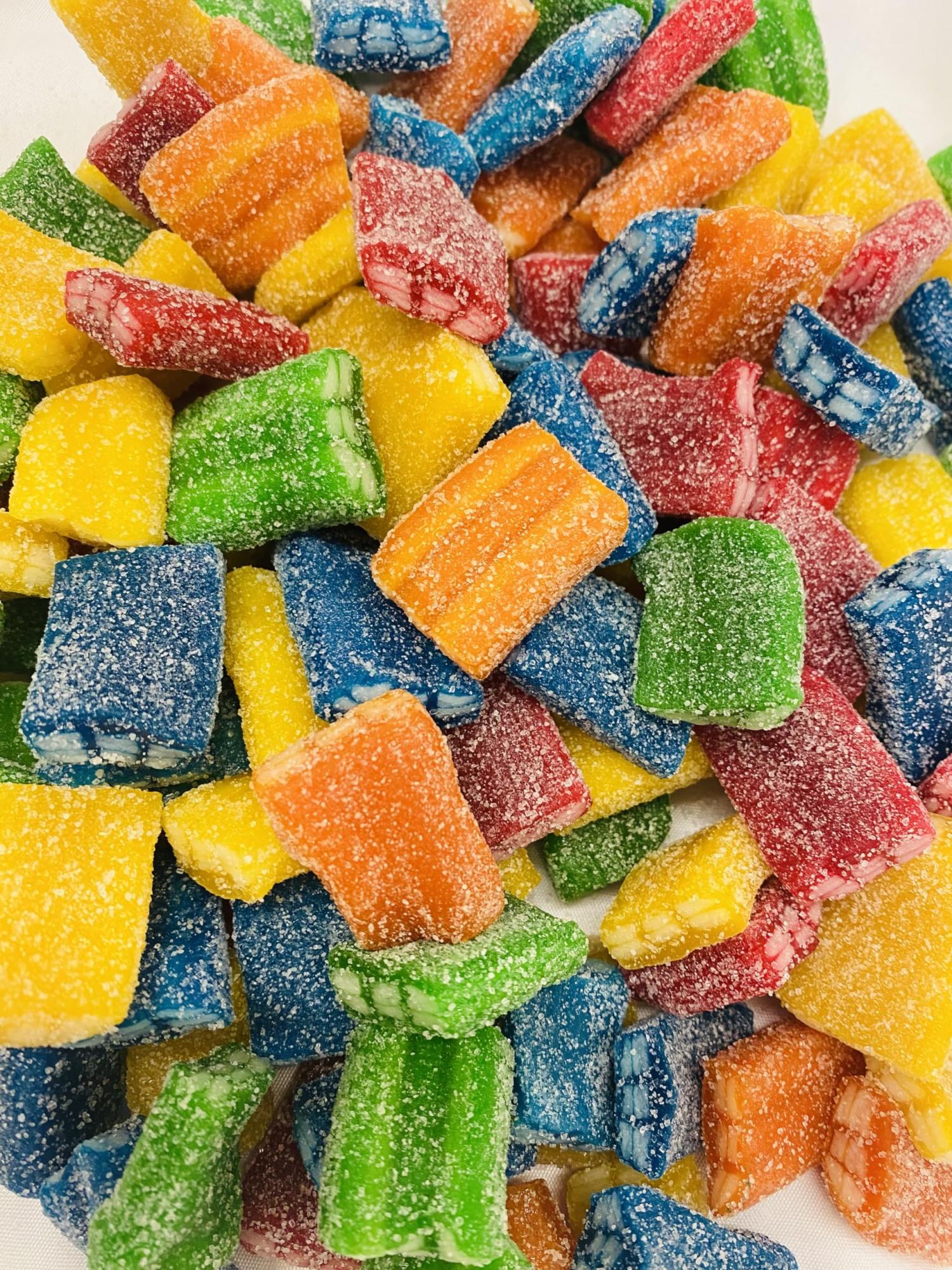 Fizzy Sour Candy Brick Sweets - 1KG Bag - Assorted Fruit Flavour Jelly ...