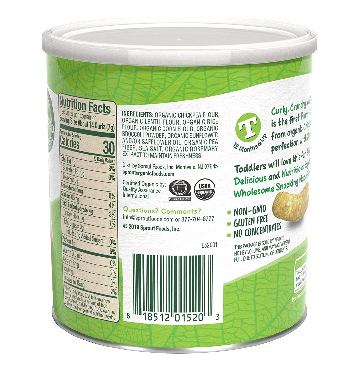 Sprout Organic Curlz Toddler Snacks - Broccoli 1.48 Oz (Pack of 1 ...